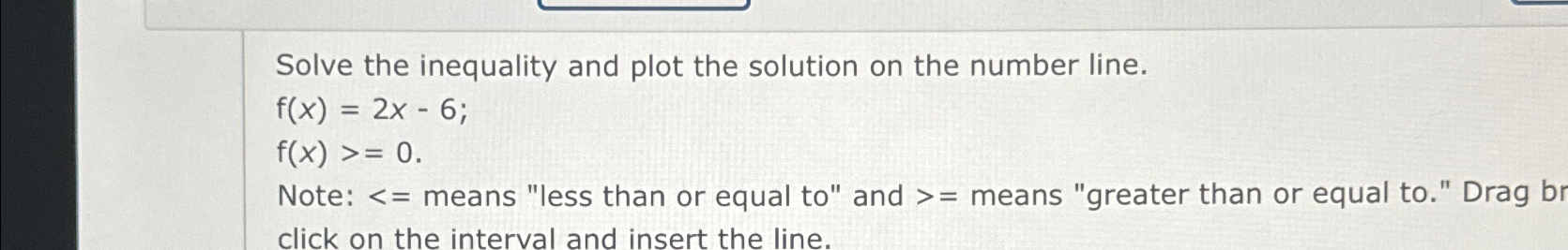 Solved Solve the inequality and plot the solution on the | Chegg.com