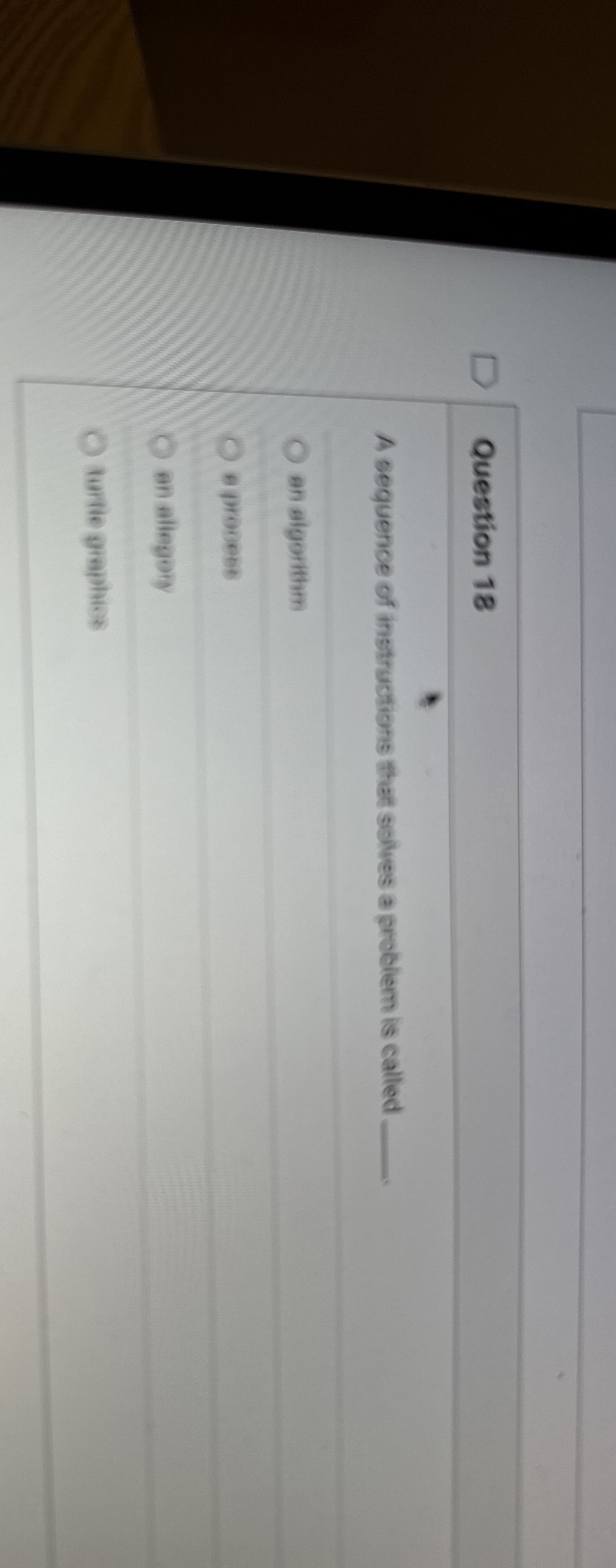 Solved Question 18A sequence of instructions that solves a | Chegg.com