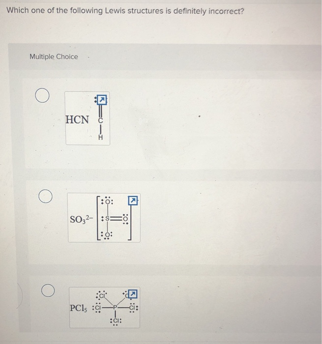 Solved Which one of the following Lewis structures is | Chegg.com