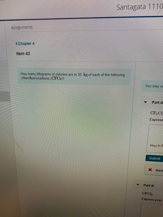 Solved Part A CF,Cl, Express your answer using two | Chegg.com