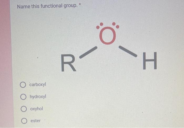 Solved Name this functional group. * | Chegg.com