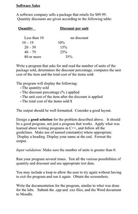 Solved Software Sales A software company sells a package | Chegg.com