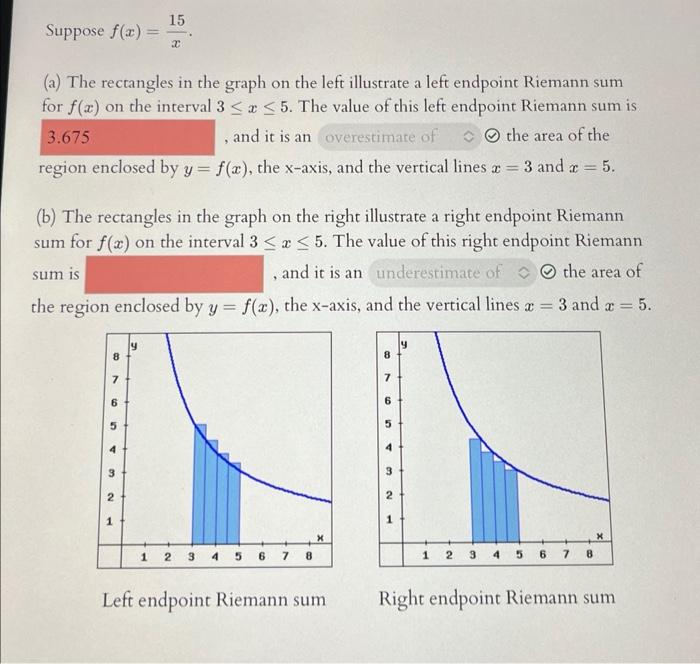 Suppose f(x)=x15. (a) The rectangles in the graph on | Chegg.com
