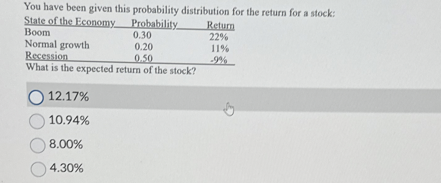 Solved You have been given this probability distribution for | Chegg.com