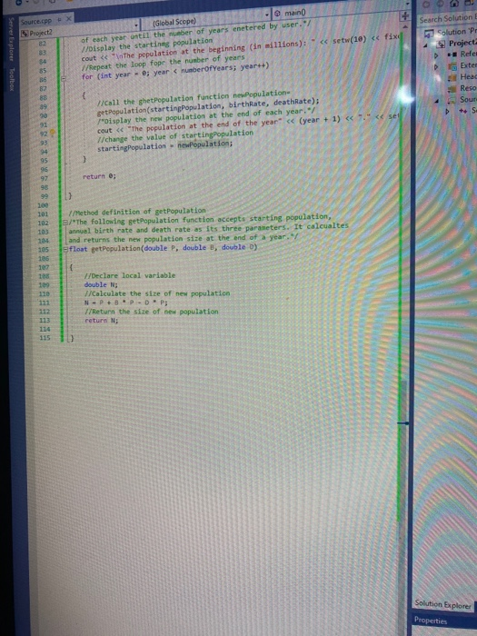 Solved Source.cpp S Project2 Server Explorer Toolbox Global | Chegg.com