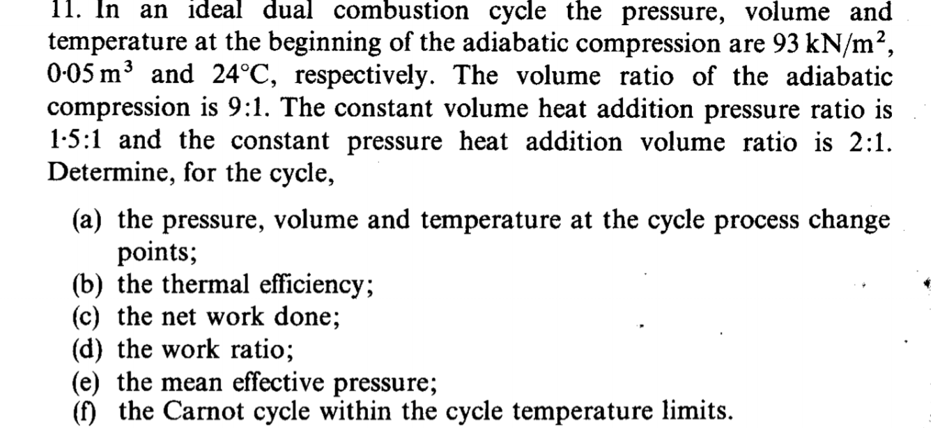 Solved In an ideal dual combustion cycle the pressure, | Chegg.com