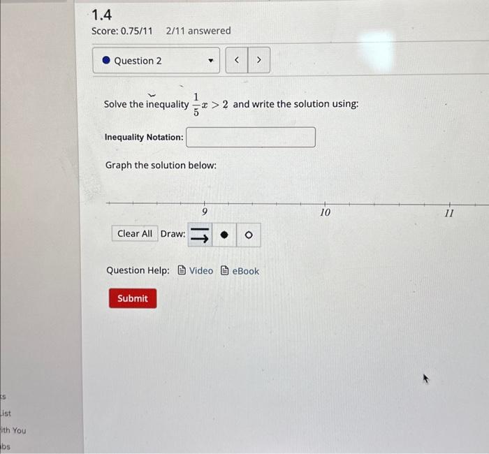 Solved Solve the inequality 51x>2 and write the solution | Chegg.com