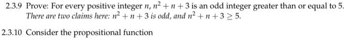 Solved 2.3.9 Prove: For every positive integer n, n2 +n +3 | Chegg.com