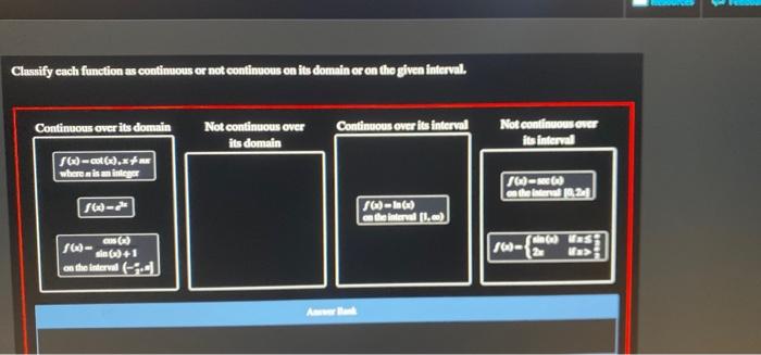 Solved Classify each function as continuois or not | Chegg.com