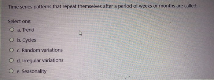 Solved Time series patterns that repeat themselves after a | Chegg.com