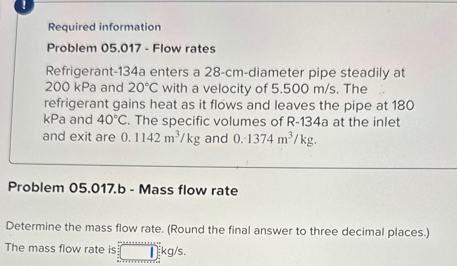 Solved Required informationProblem 05.017 - ﻿Flow | Chegg.com