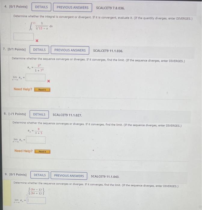 Solved 4. (0/1 Points) DETAILS PREVIOUS ANSWERS SCALCET9 | Chegg.com