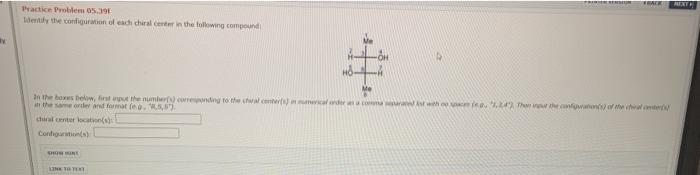 Solved Practice Problem 05.39 Identify the configuration of | Chegg.com