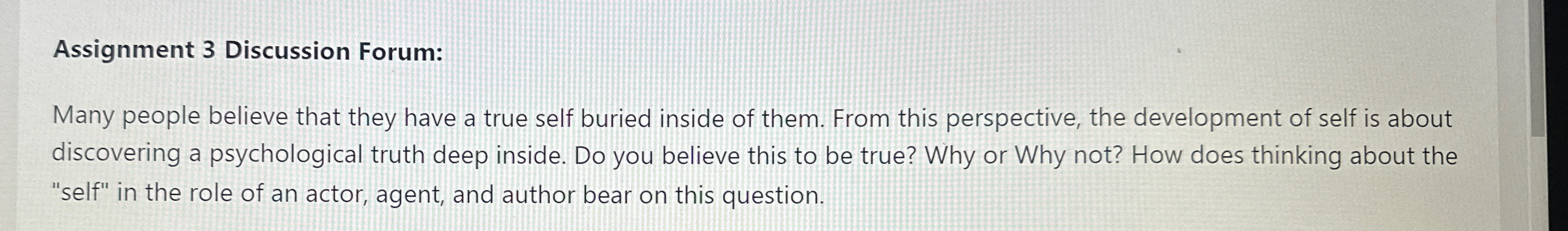 Solved Assignment 3 ﻿Discussion Forum:Many people believe | Chegg.com