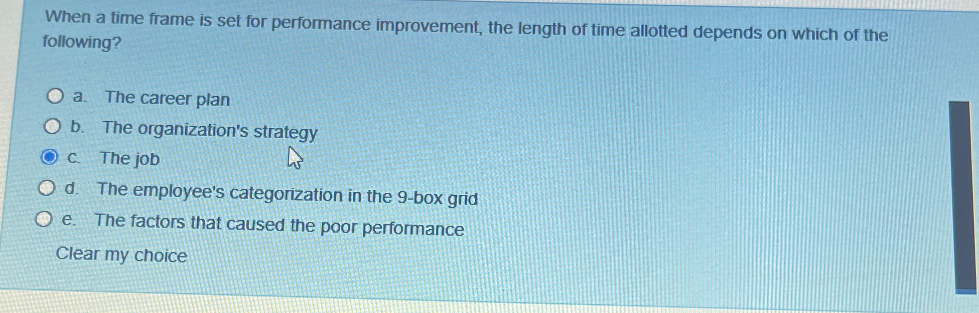Solved When a time frame is set for performance improvement, | Chegg.com