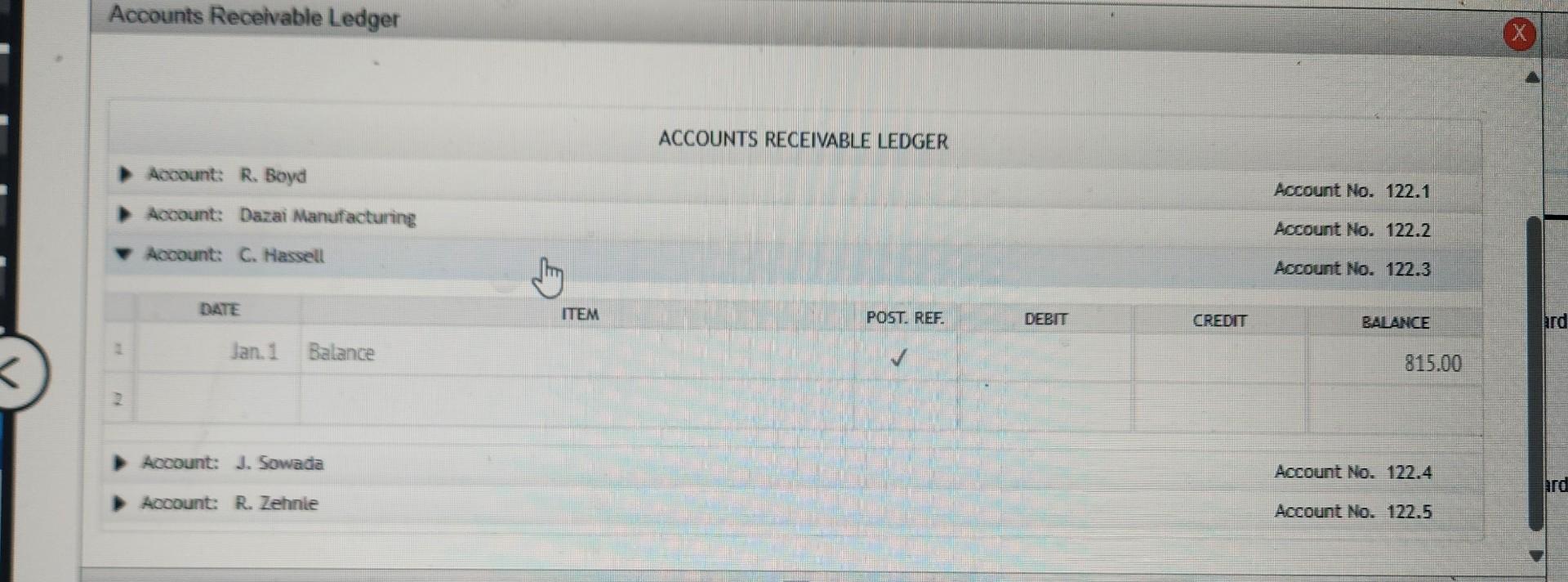 Solved Accounts Receivable Ledger ACCOUNTS RECEIVABLE LEDGER | Chegg.com