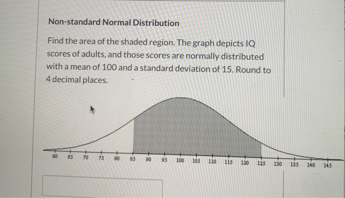 Solved Non-standard Normal Distribution Find the area of the | Chegg.com