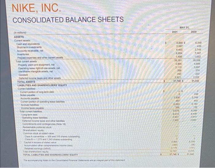 Solved Question 7 As a proportion of total assets, Nike's | Chegg.com
