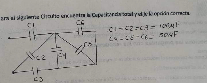 Solved Para el siguiente Circuito encuentra la Capacitancia | Chegg.com