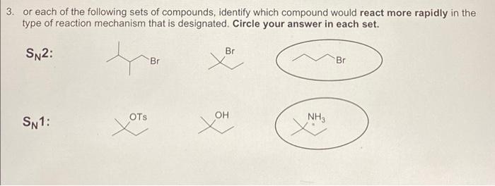 Solved 3. or each of the following sets of compounds, | Chegg.com