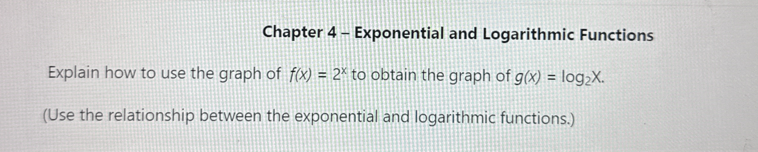 Solved Chapter 4 - ﻿Exponential and Logarithmic | Chegg.com