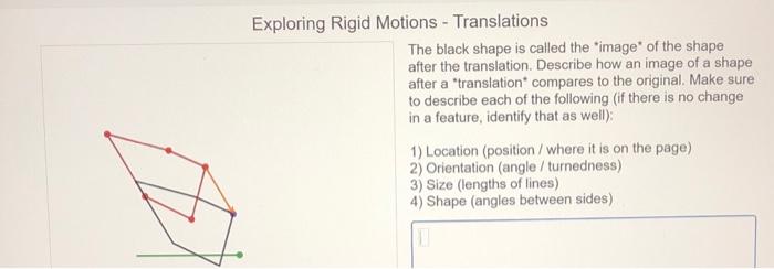 Solved Exploring Rigid Motions - Translations The black | Chegg.com