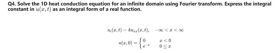 Solved Q4 Solve The 1d Heat Conduction Equation For An