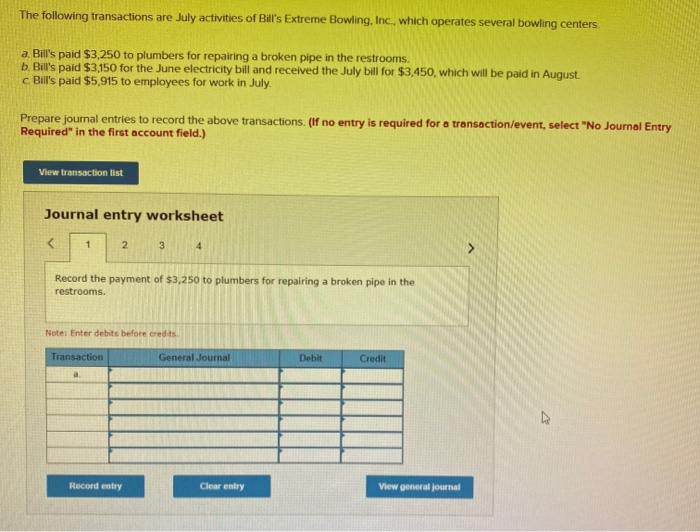 Solved The following transactions are July activities of | Chegg.com