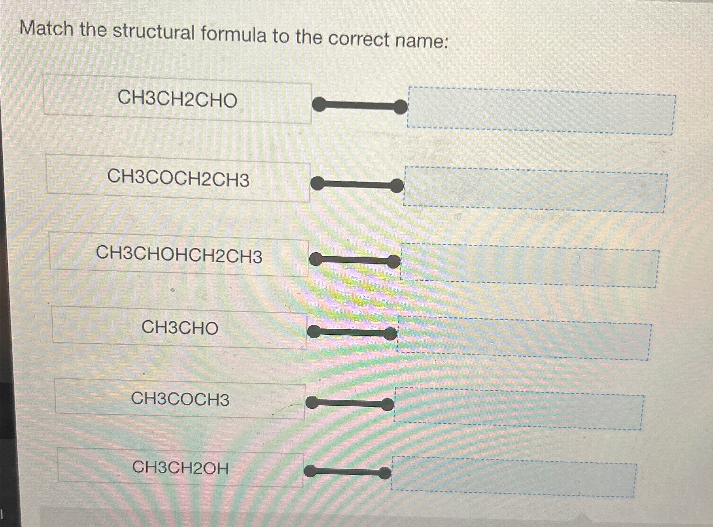 Solved Match the structural formula to the correct | Chegg.com