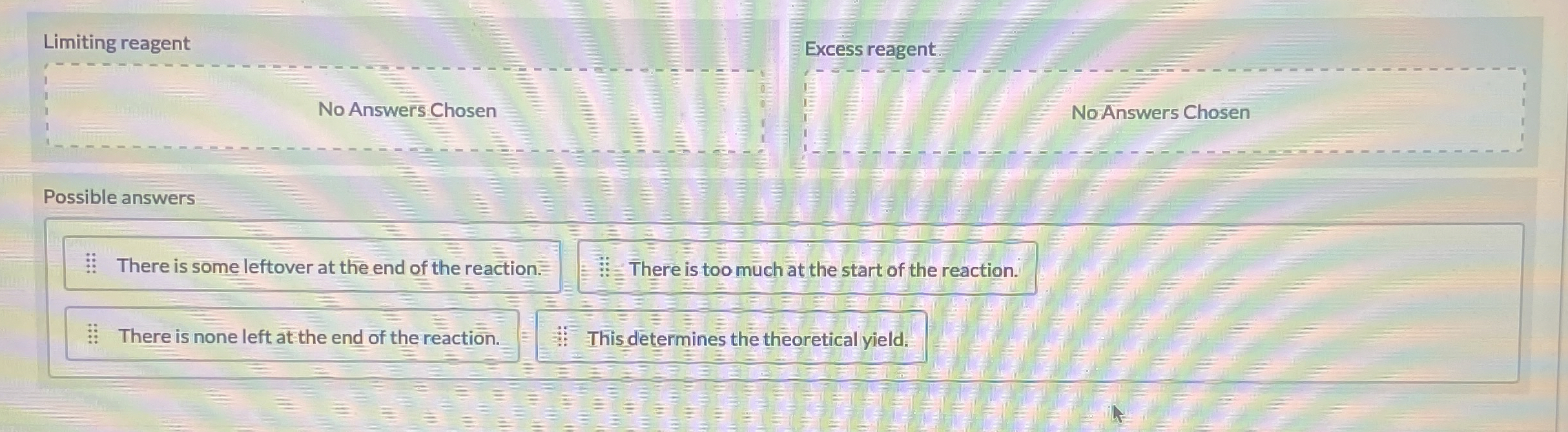 Solved Limiting reagentExcess reagentNo Answers ChosenNo | Chegg.com