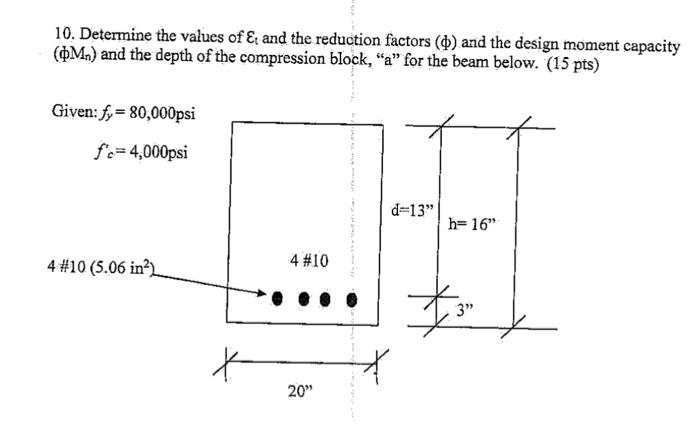 Solved 10. Determine the values of εt and the reduction | Chegg.com
