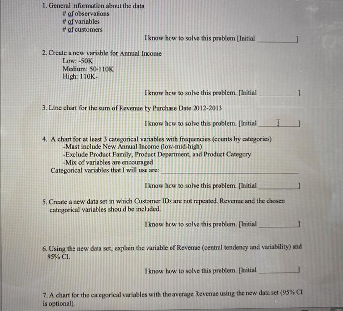 These are the 7 questions ahout the given data set. | Chegg.com