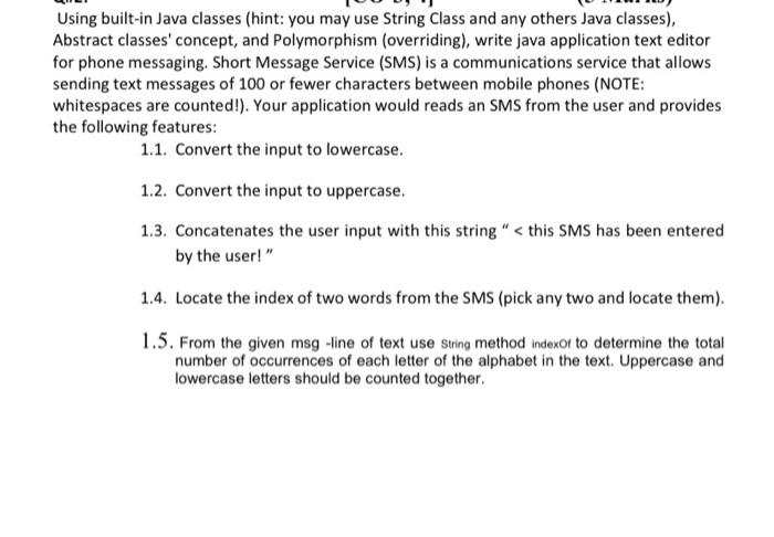 Solved Using built-in Java classes (hint: you may use String | Chegg.com