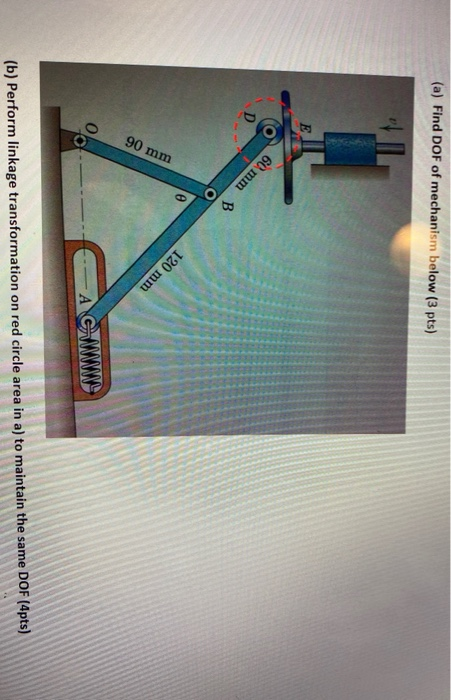 Solved (a) Find DOF of mechanism below (3 pts) 60 mm B 90 mm | Chegg.com
