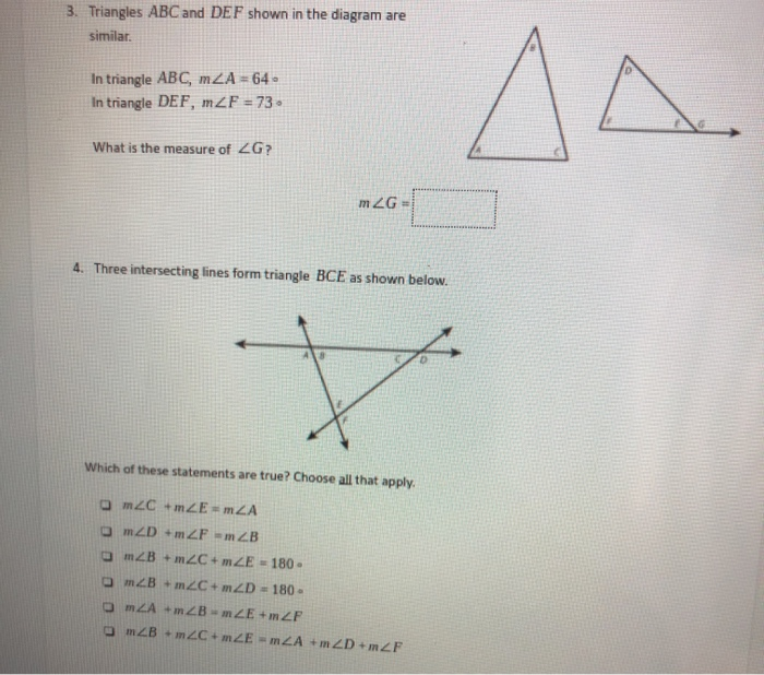 Solved 3. Triangles ABC and DEF shown in the diagram are | Chegg.com