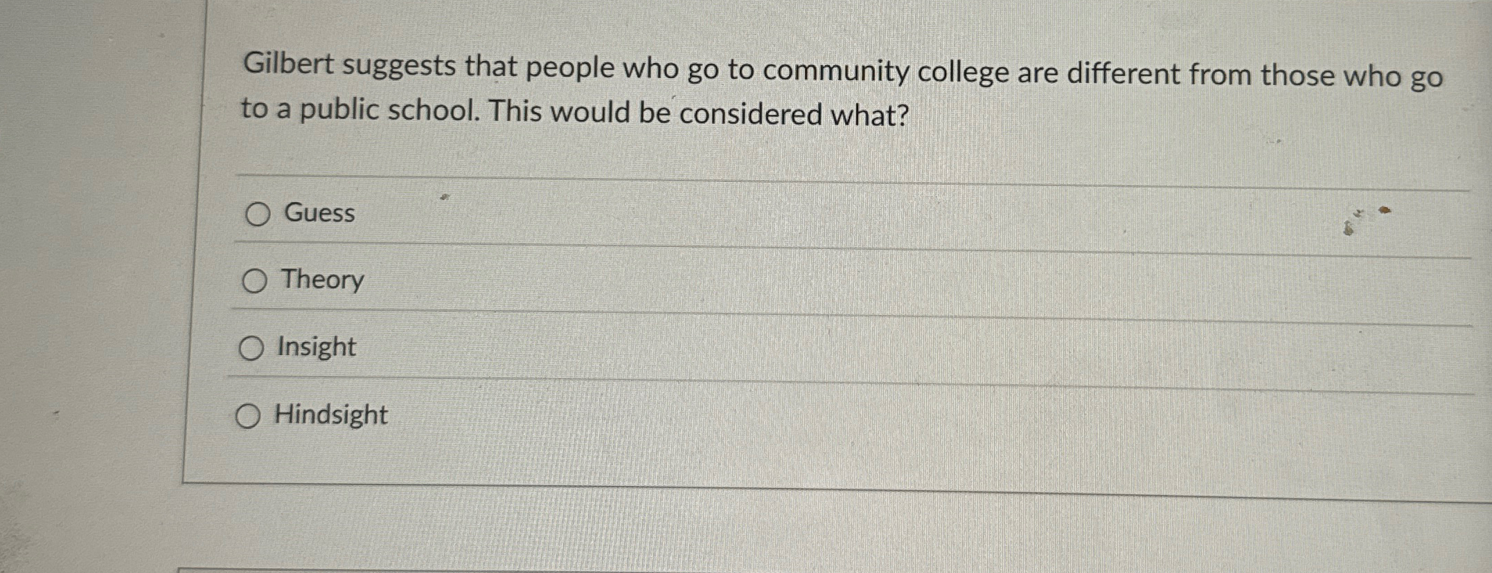 Solved Gilbert suggests that people who go to community | Chegg.com