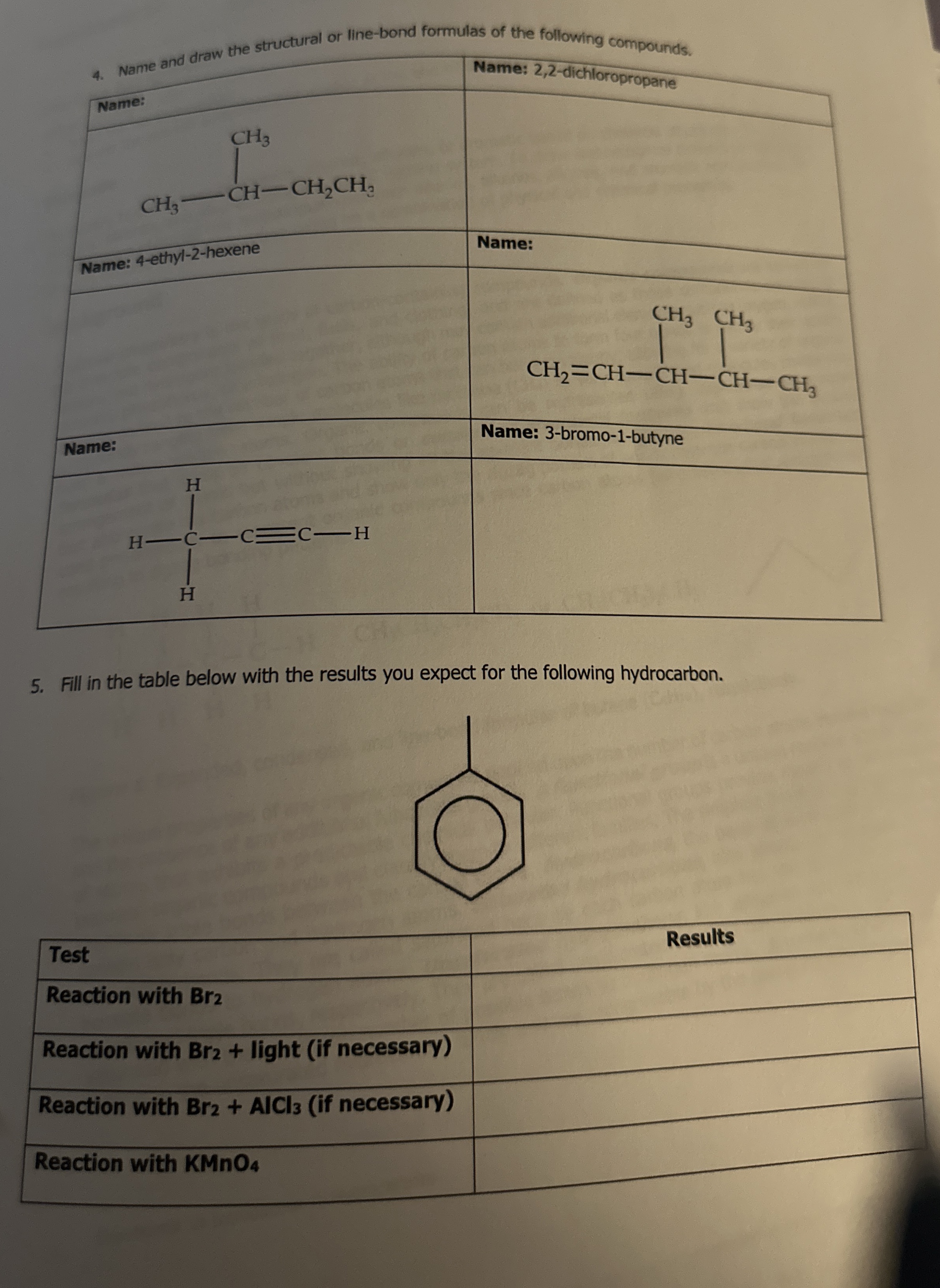 Solved Name and draw the structural or line-bond formulas of | Chegg.com
