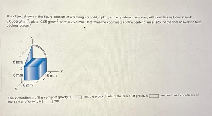 Solved The object shown in the figure consists of a | Chegg.com