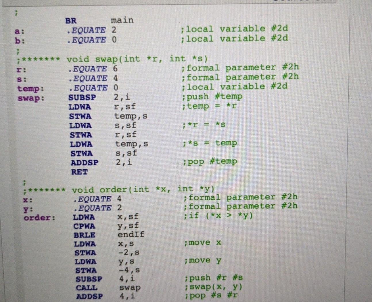Draw the stack frame just before the RET instruction | Chegg.com