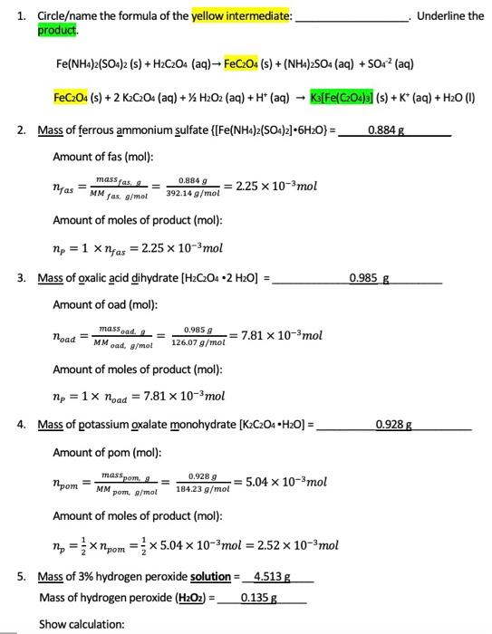 Solved 1. Circle/name the formula of the yellow | Chegg.com