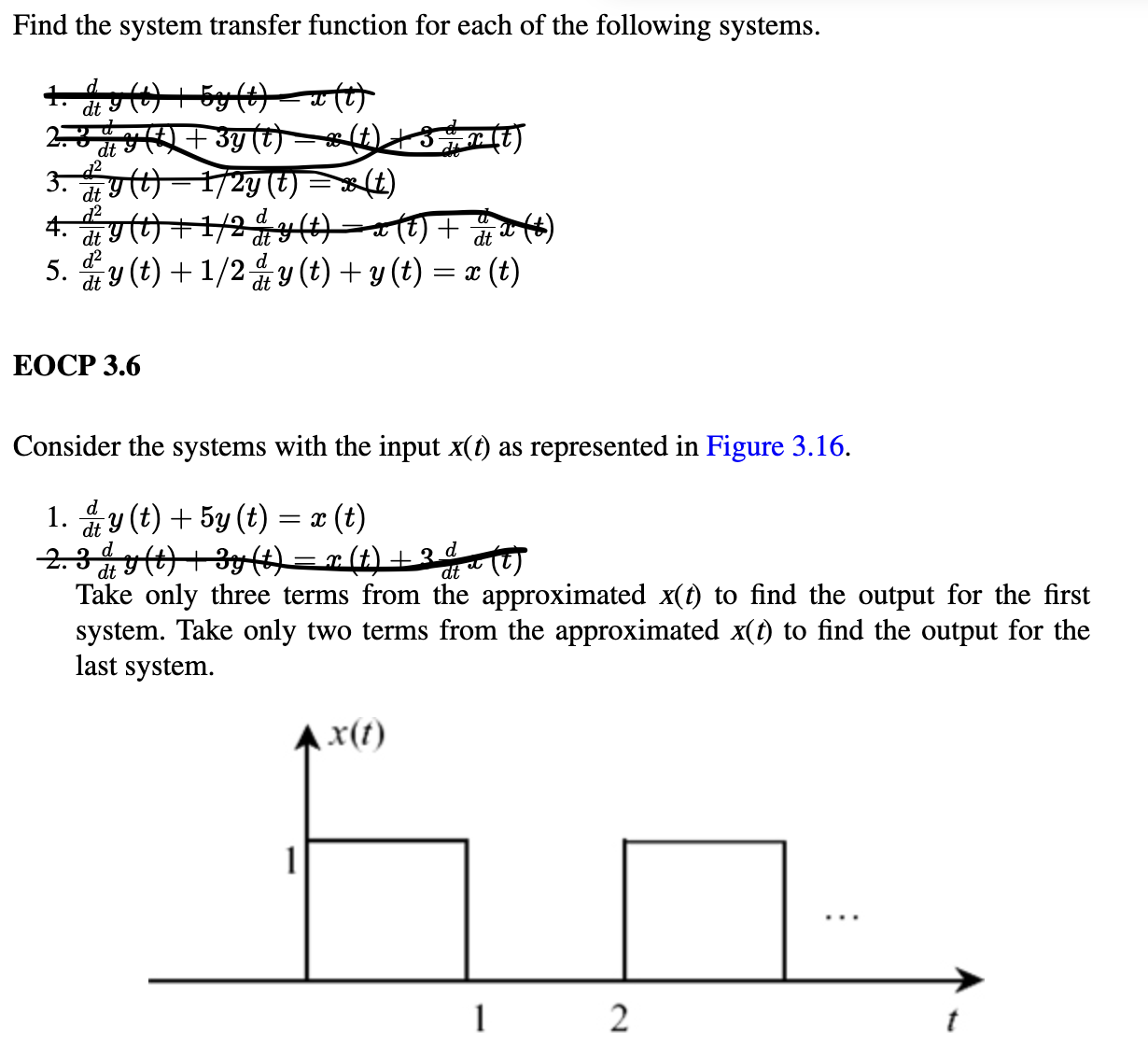 Solved Find the system transfer function for each of ﻿the | Chegg.com