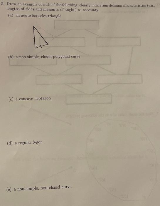 Solved 5. Draw an example of each of the following, clearly | Chegg.com