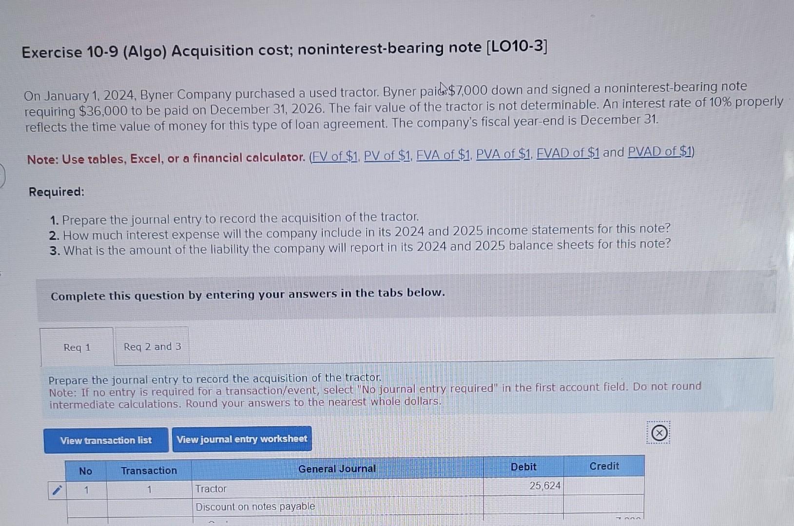 Solved Exercise 10-9 (Algo) Acquisition cost; | Chegg.com