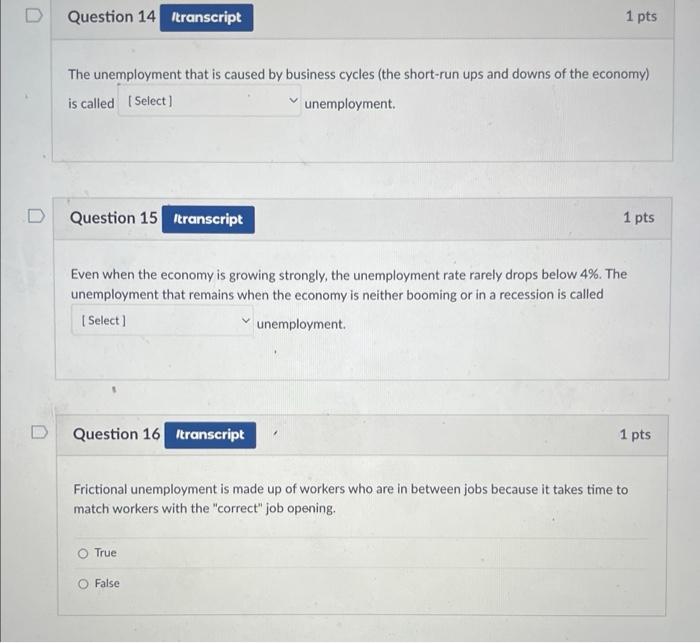 Solved The unemployment that is caused by business cycles | Chegg.com