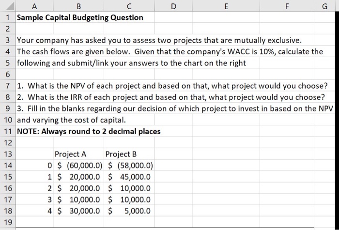 Solved A 1 Sample Capital Budgeting Question 2 3 Your | Chegg.com