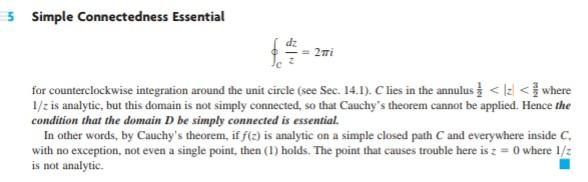 Solved 5 Simple Connectedness Essential 2πί for | Chegg.com