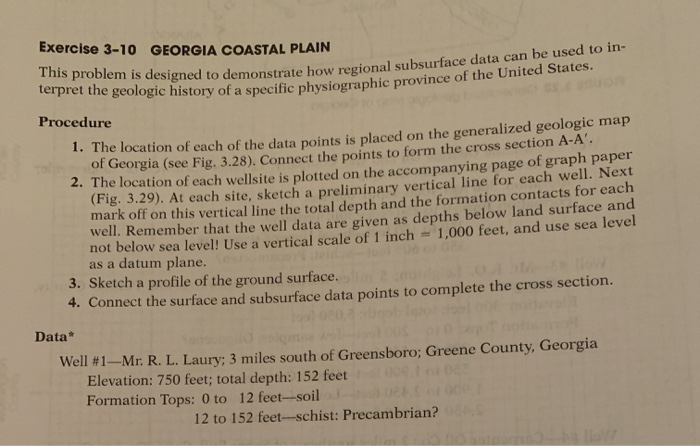 Solved Exercise 3-10 GEORGIA COASTAL PLAIN This problem is | Chegg.com