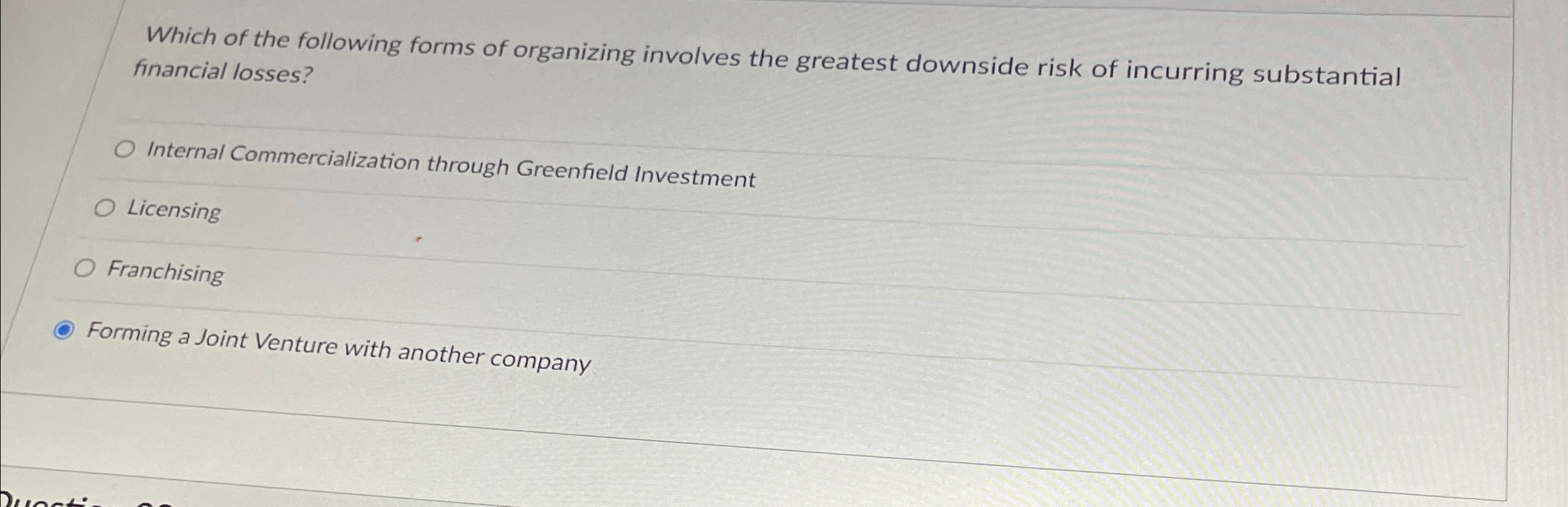 Solved Which of the following forms of organizing involves | Chegg.com