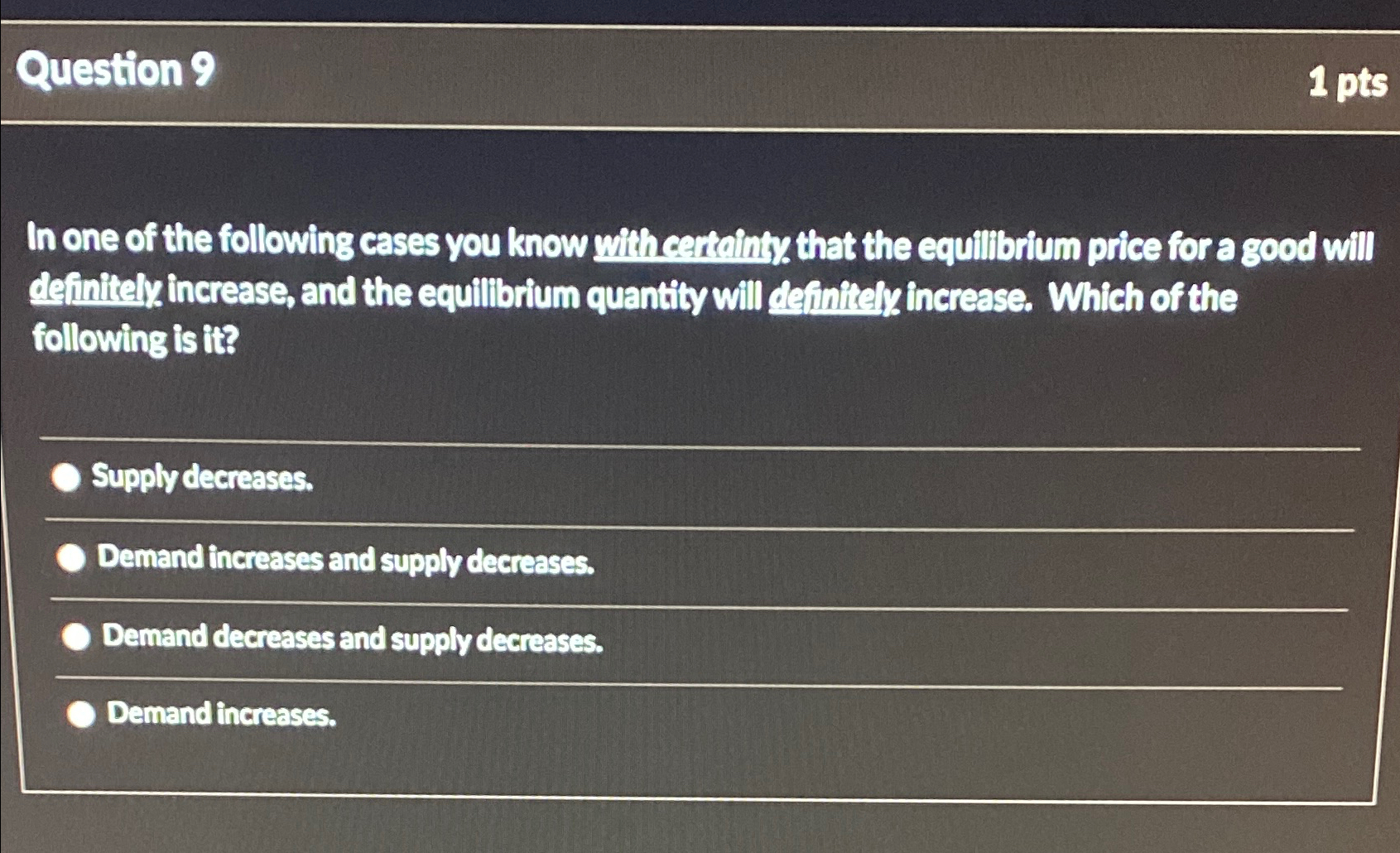 Solved Question 91 ﻿ptsIn one of the following cases you | Chegg.com