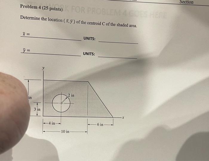 Solved Determine the location (x~,y) of the centroid C of | Chegg.com